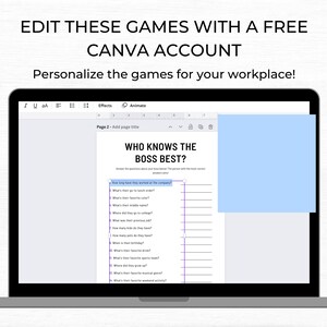Office Games Bundle Editable, Office Party Games Printable, Work Party ...