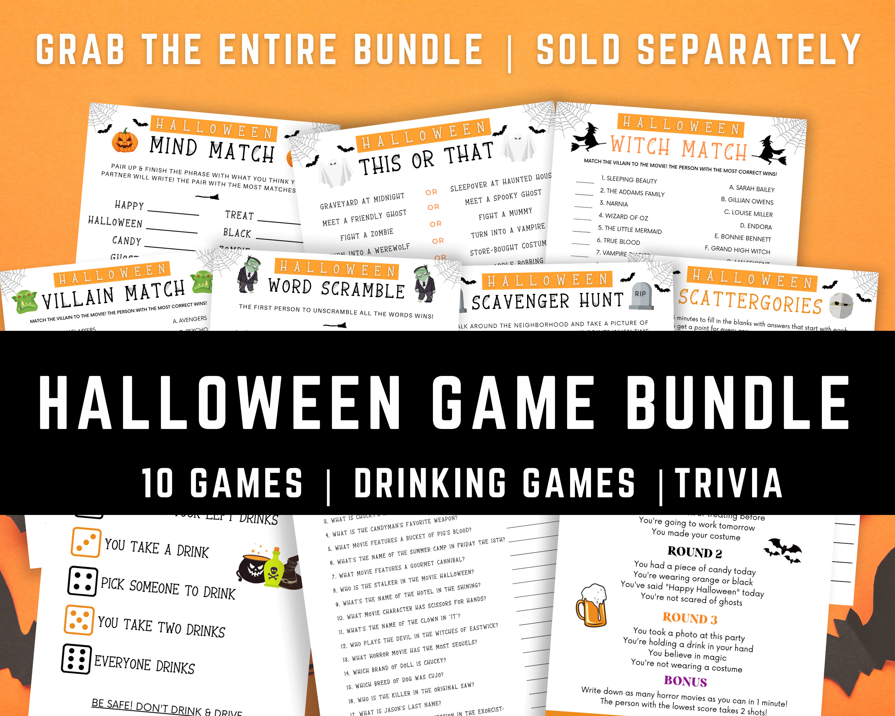 Halloween Scavenger Hunt Printable Halloween Game for All - Etsy