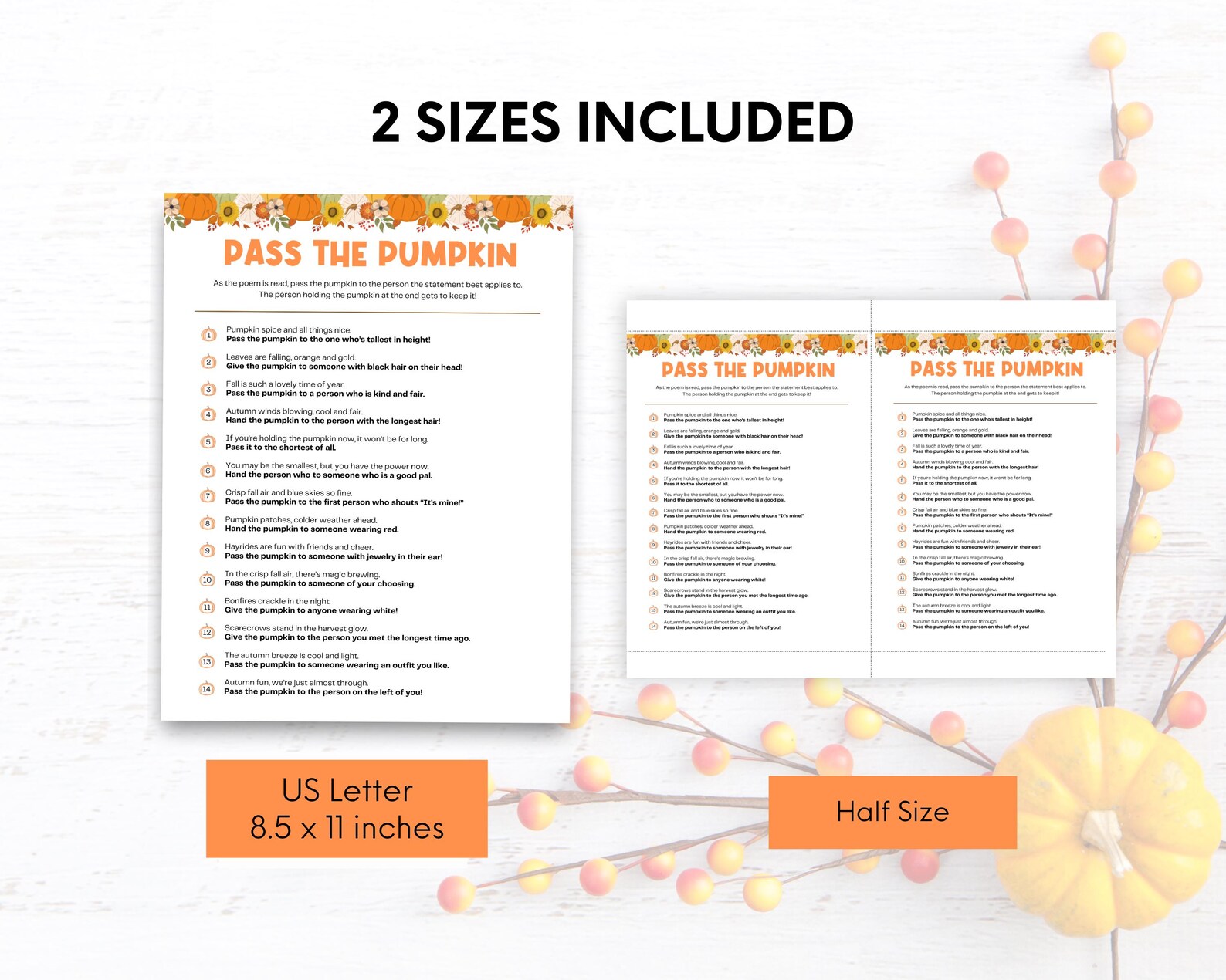Pass the Pumpkin Game, Fall Game, Autumn Games Printable, Fall Time ...