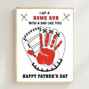 Baseball Father's Day Handprint Art Craft, DIY Keepsake Craft Baby ...