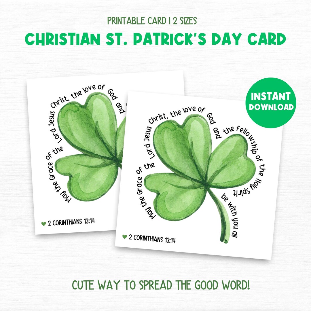 Religious St. Patrick's Day Card, Shamrock Holy Trinity, Sunday School ...
