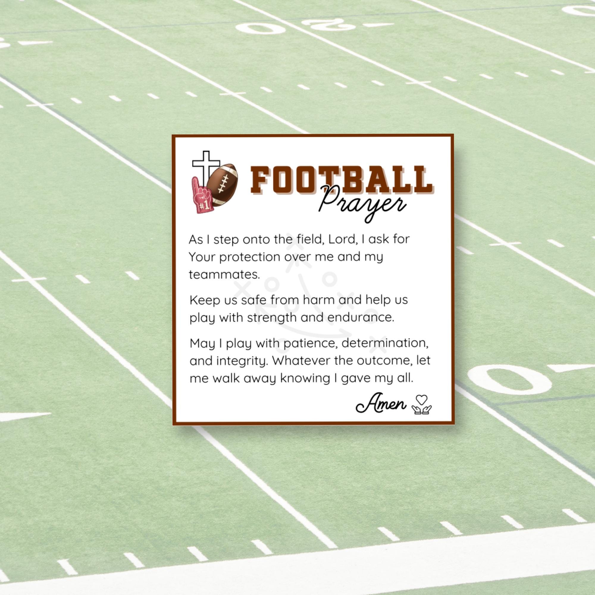 Football Prayer Cards, Football Player Prayer Tags, Christian Athlete ...