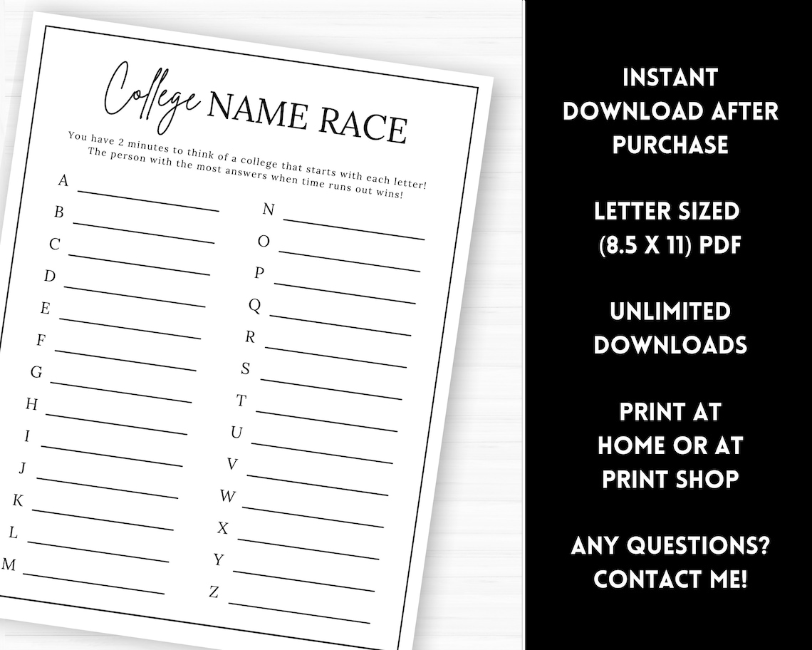 College Going Away Party Games College Farewell Party Games - Etsy
