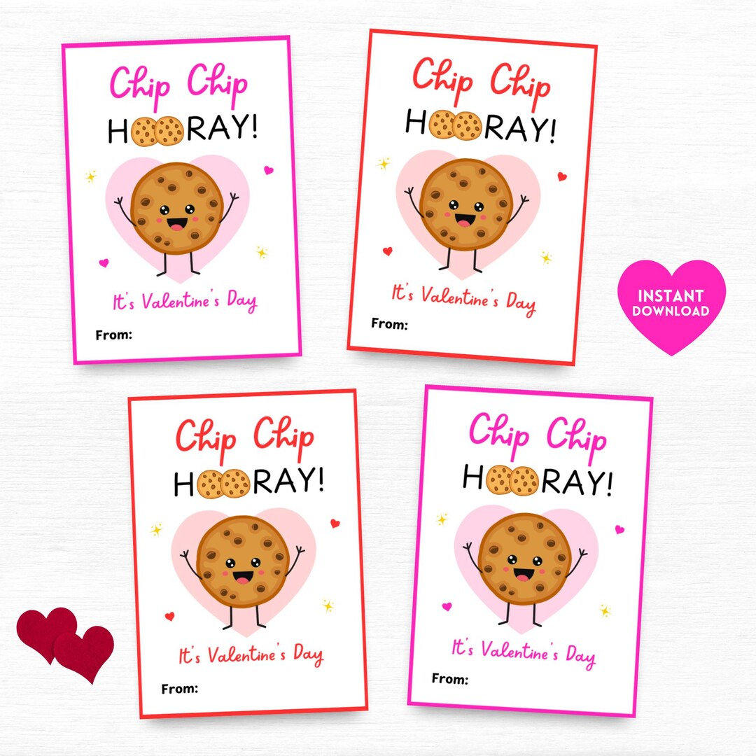 Cookie Valentine's Day Cards, Printable Valentine's Day Treat Tags ...