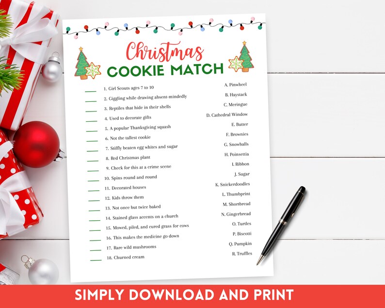 Christmas Cookie Game, Christmas Game for Adults, Fun Christmas Game ...