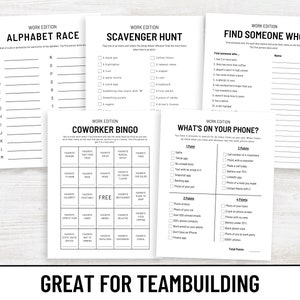 Office Games Bundle Editable, Office Party Games Printable, Work Party ...