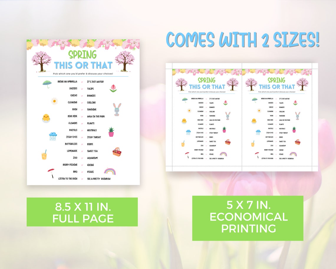 Spring Party Games Bundle Spring Games Springtime Activities | Etsy