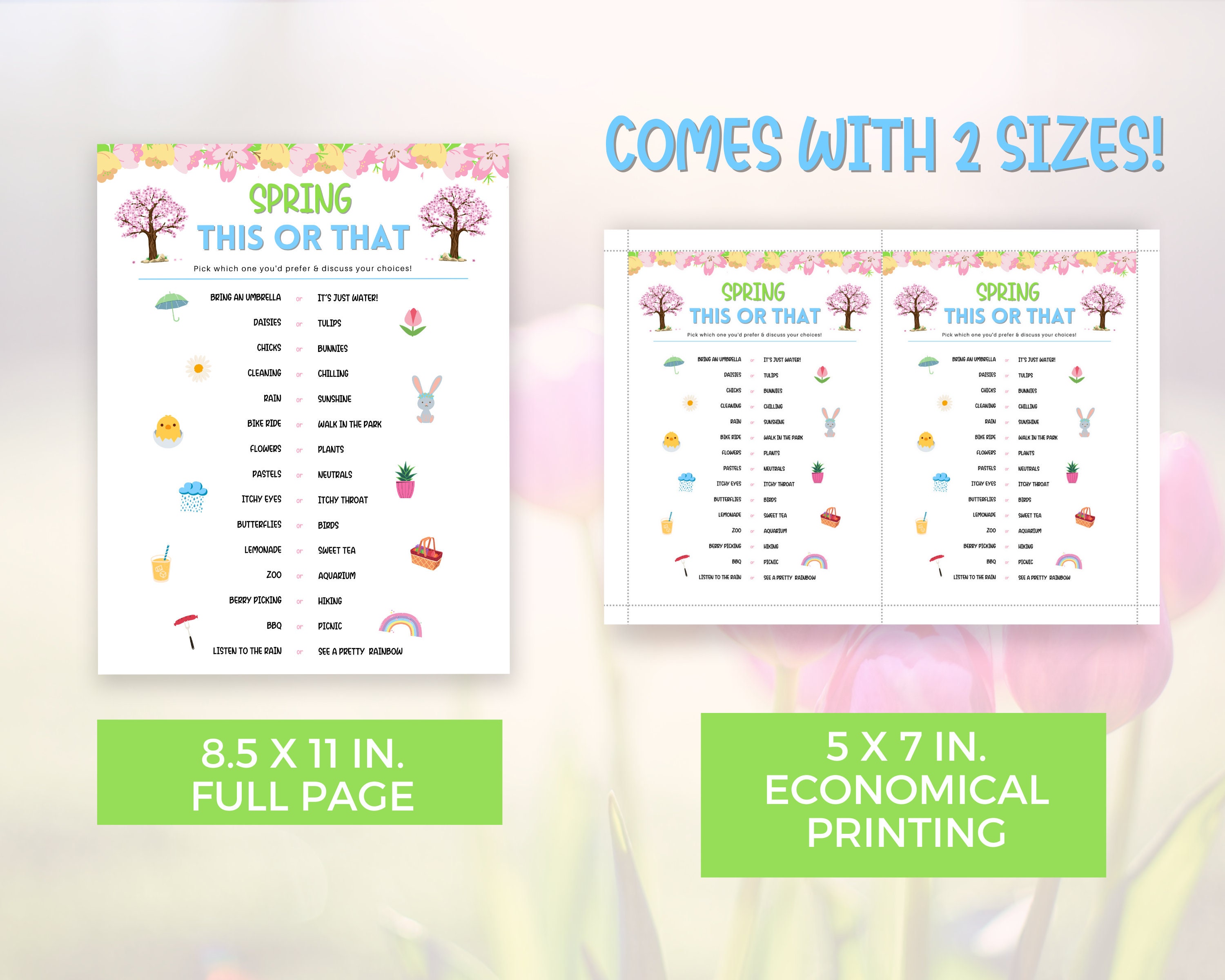 Spring Party Games Bundle Spring Games Springtime Activities - Etsy