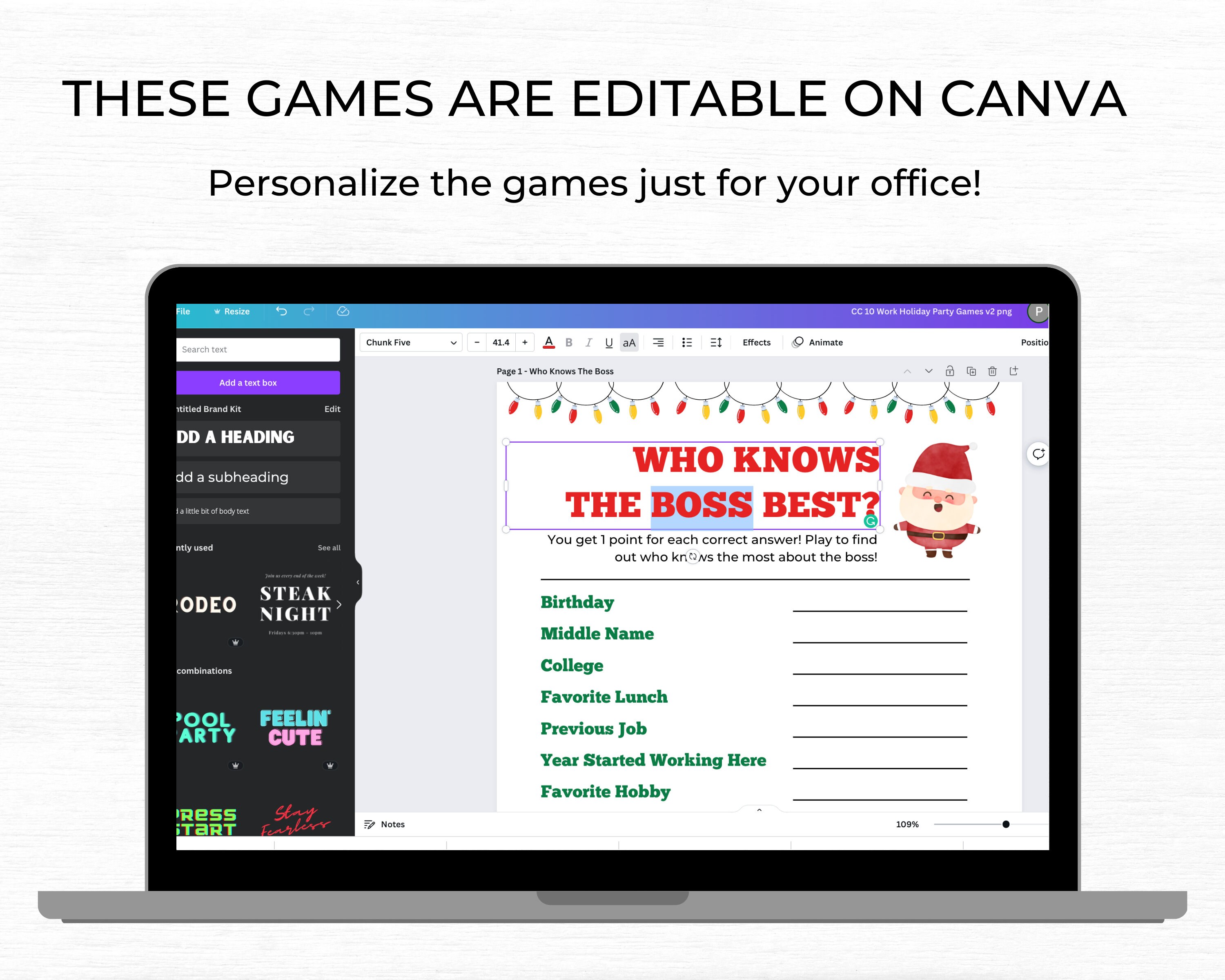 Who Knows the Boss Best Office Party Game, Holiday Office Party Game ...