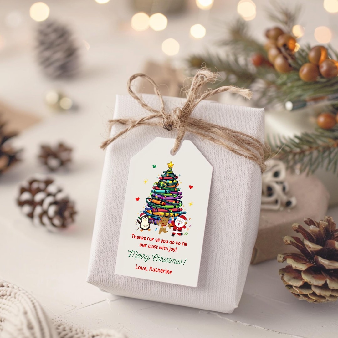 Teacher Christmas Gift Tag, Printable Gift Tag for Teacher, Teacher ...