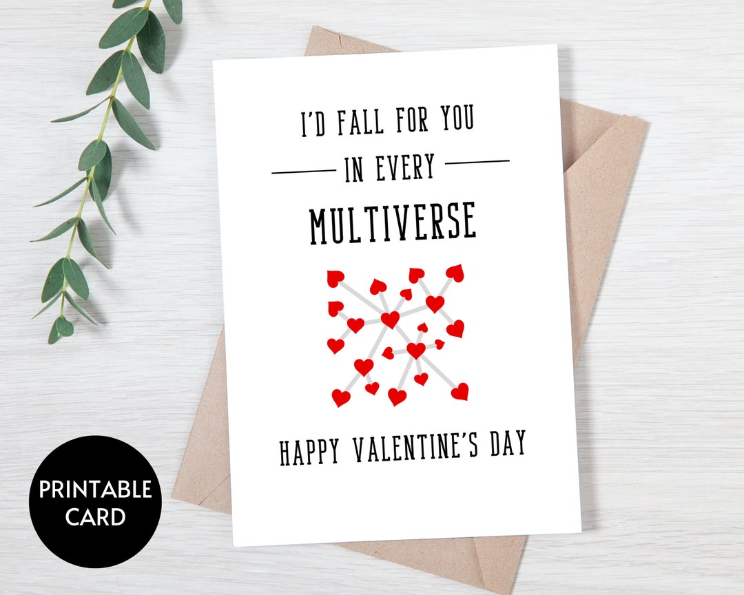 Multiverse Valentine's Day Card, Romantic Valentine's Day Card, Sweet ...