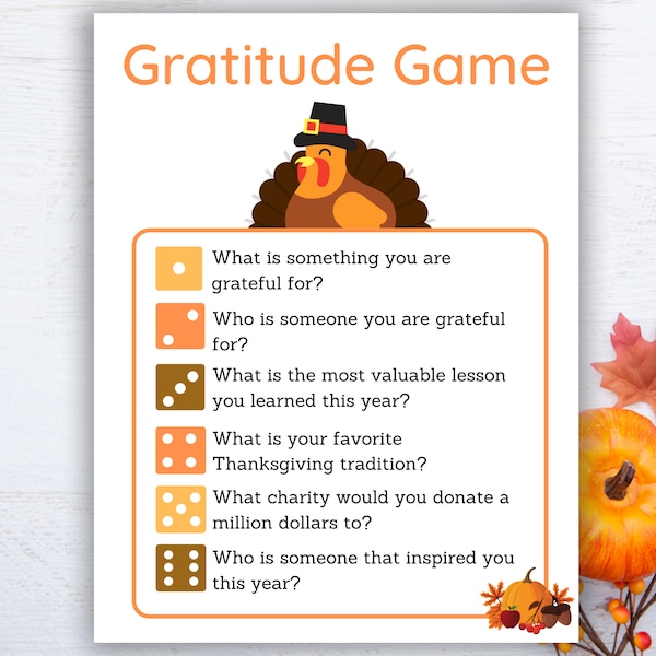 Gratitude Dice Game - Etsy