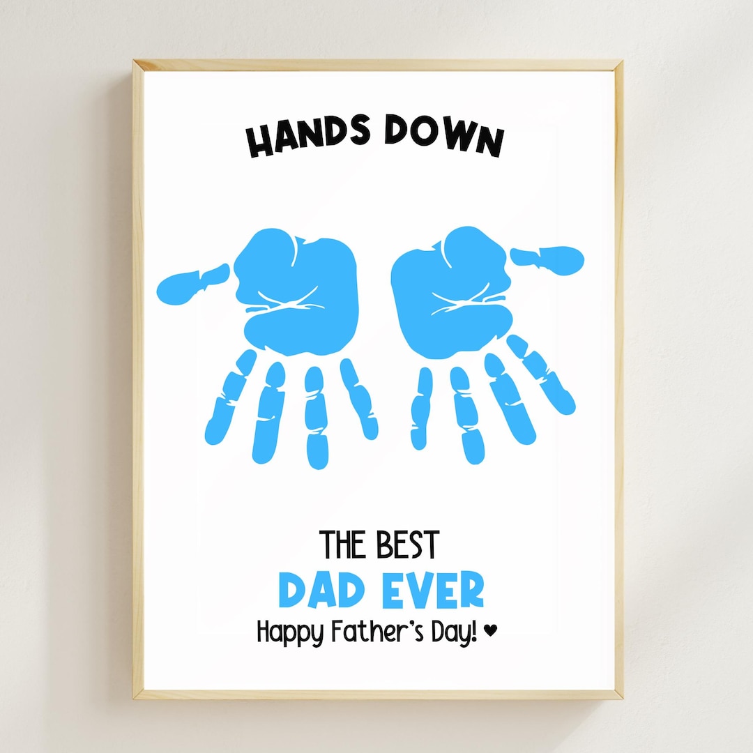 Father's Day Keepsake Handprint Craft, Preschool Father's Day Art Craft ...