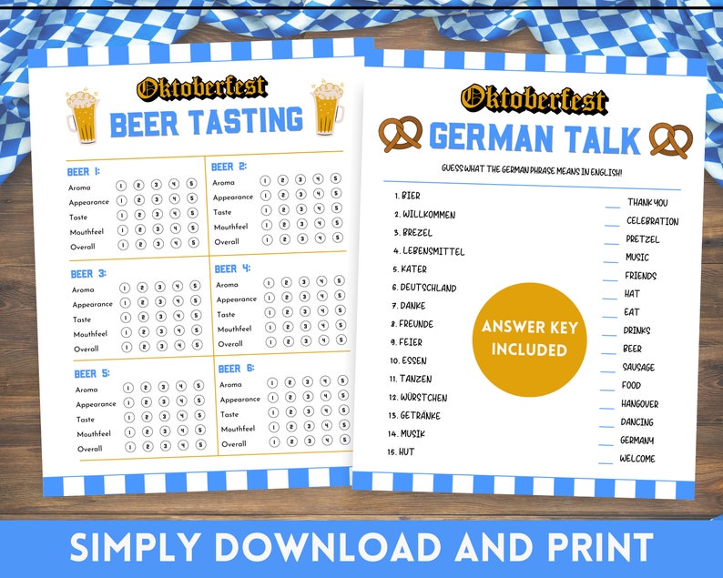 Oktoberfest Games Bundle Printable Oktoberfest Games Beer - Etsy