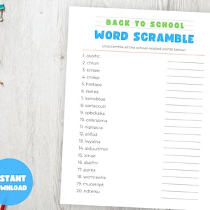 Back to School Word Scramble, Classroom Games, Icebreakers for Students ...