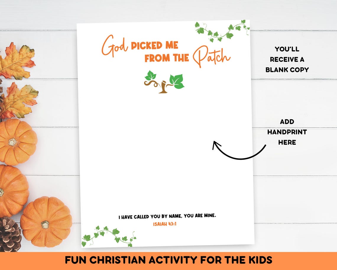 Fall Handprint Art Craft, Fall Sunday School Activity, Christian ...