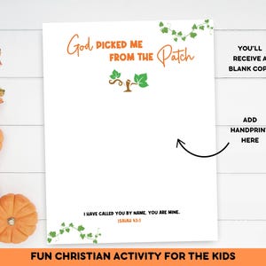 Fall Handprint Art Craft, Fall Sunday School Activity, Christian ...