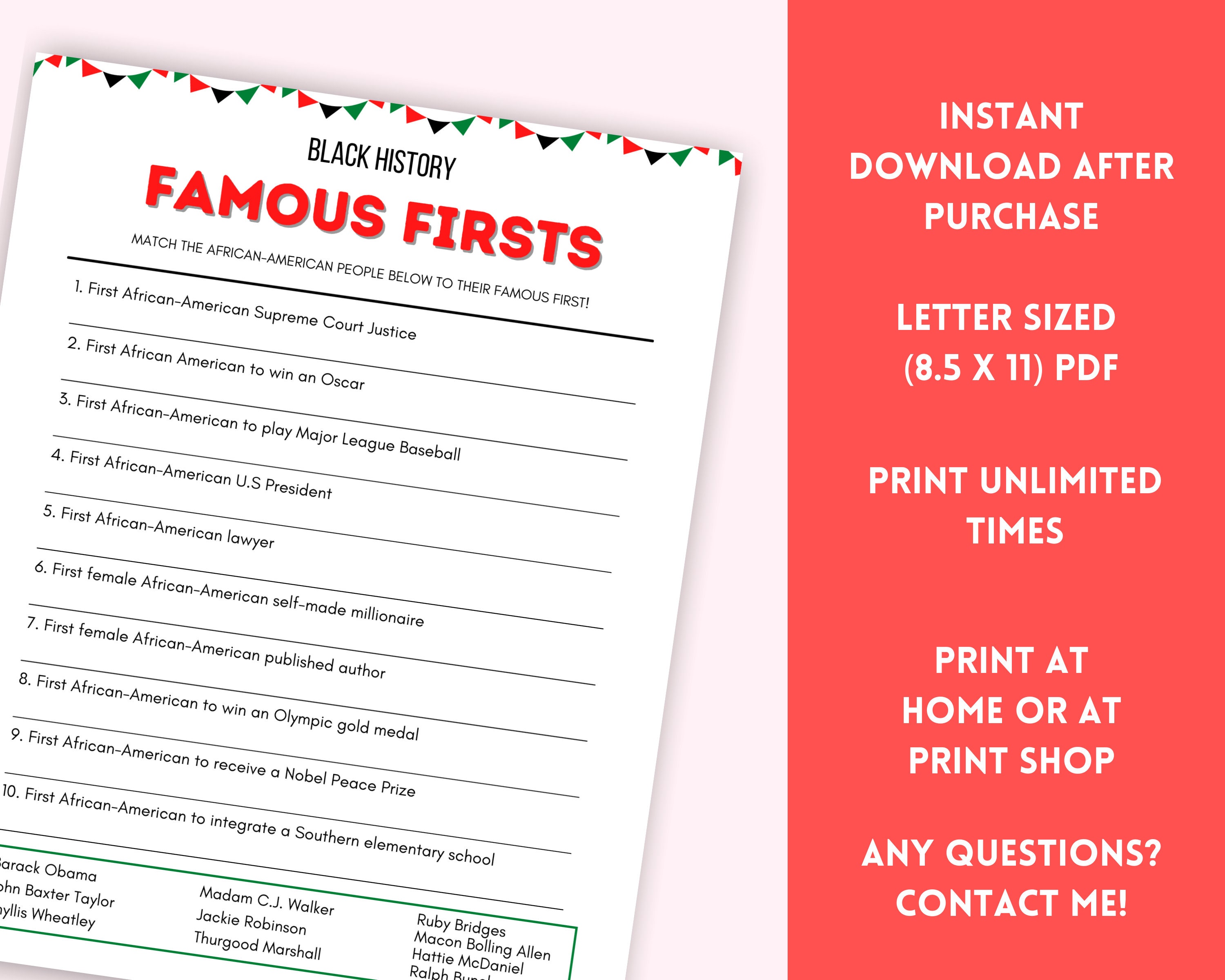 Black History Games Bundle Black History Month Games Black - Etsy