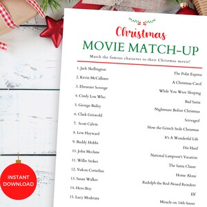 Christmas Movie Trivia, Printable Christmas Game, Christmas Party Game ...