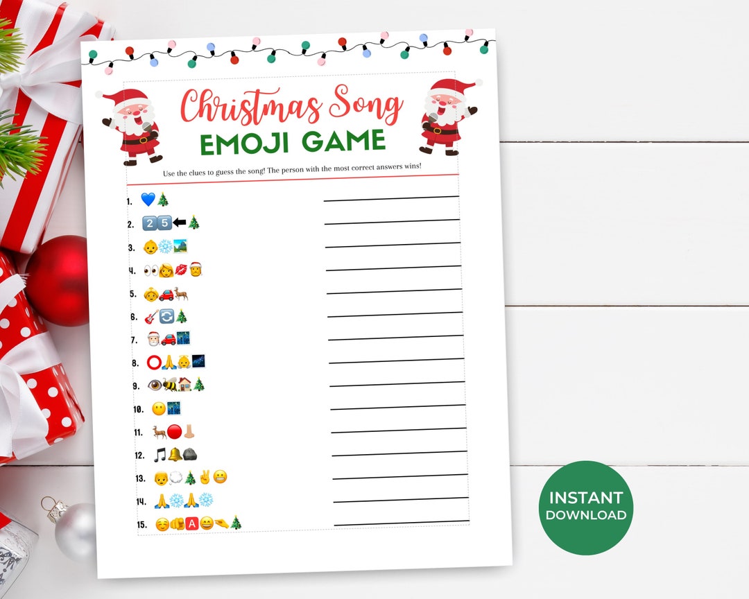 Christmas Song Trivia, Christmas Emoji Game, Fun Christmas Game, Family ...