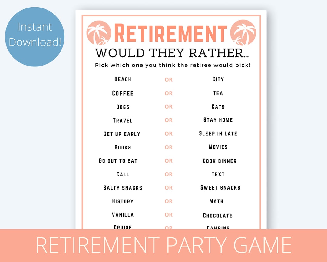Retirement Party Games, Retirement Games, Retiree Games, Retirement ...