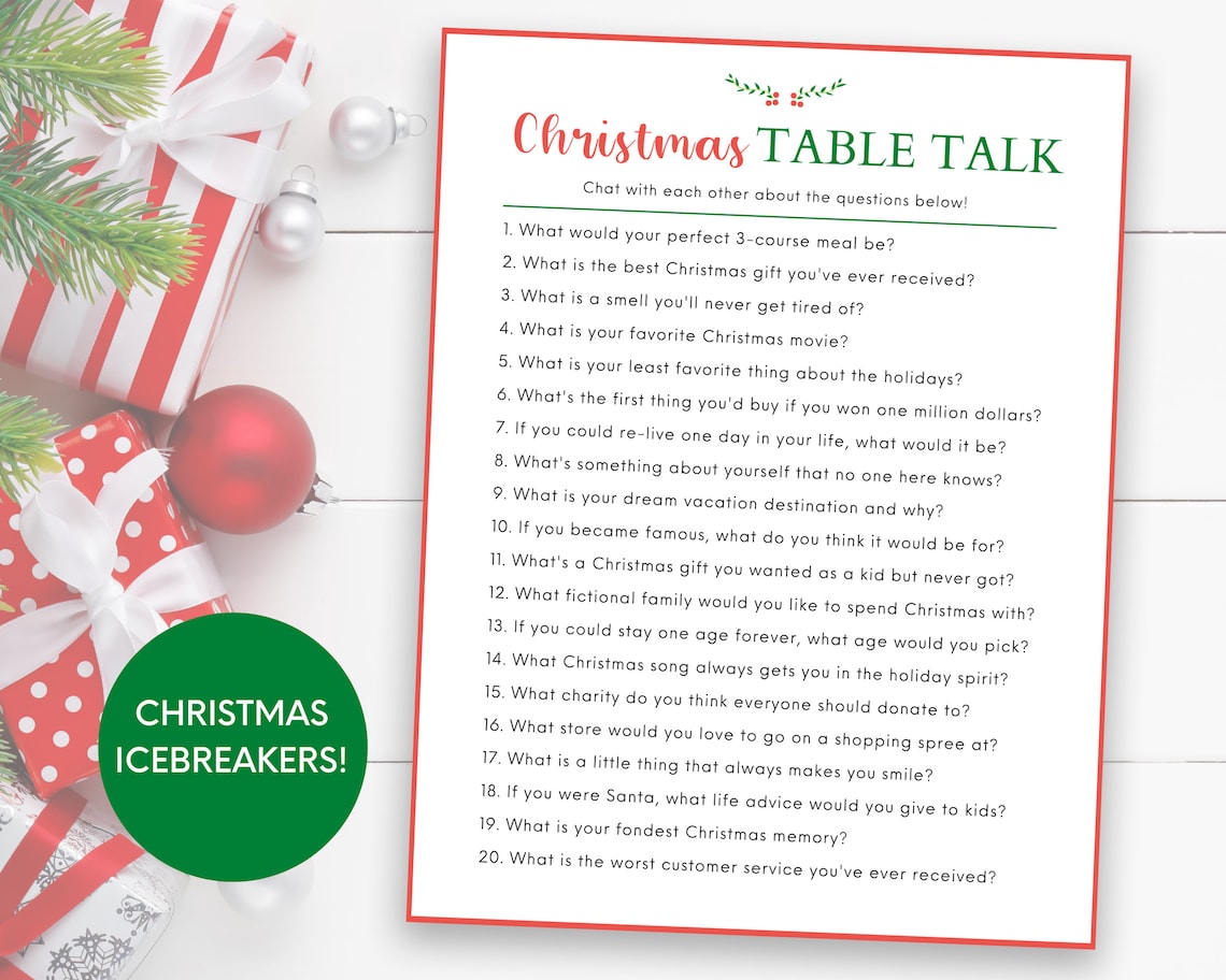 Christmas Icebreaker Game Christmas Party Games Christmas - Etsy