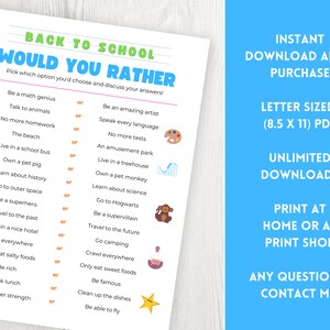 School Would You Rather Game for Kids, Classroom Icebreaker Game ...