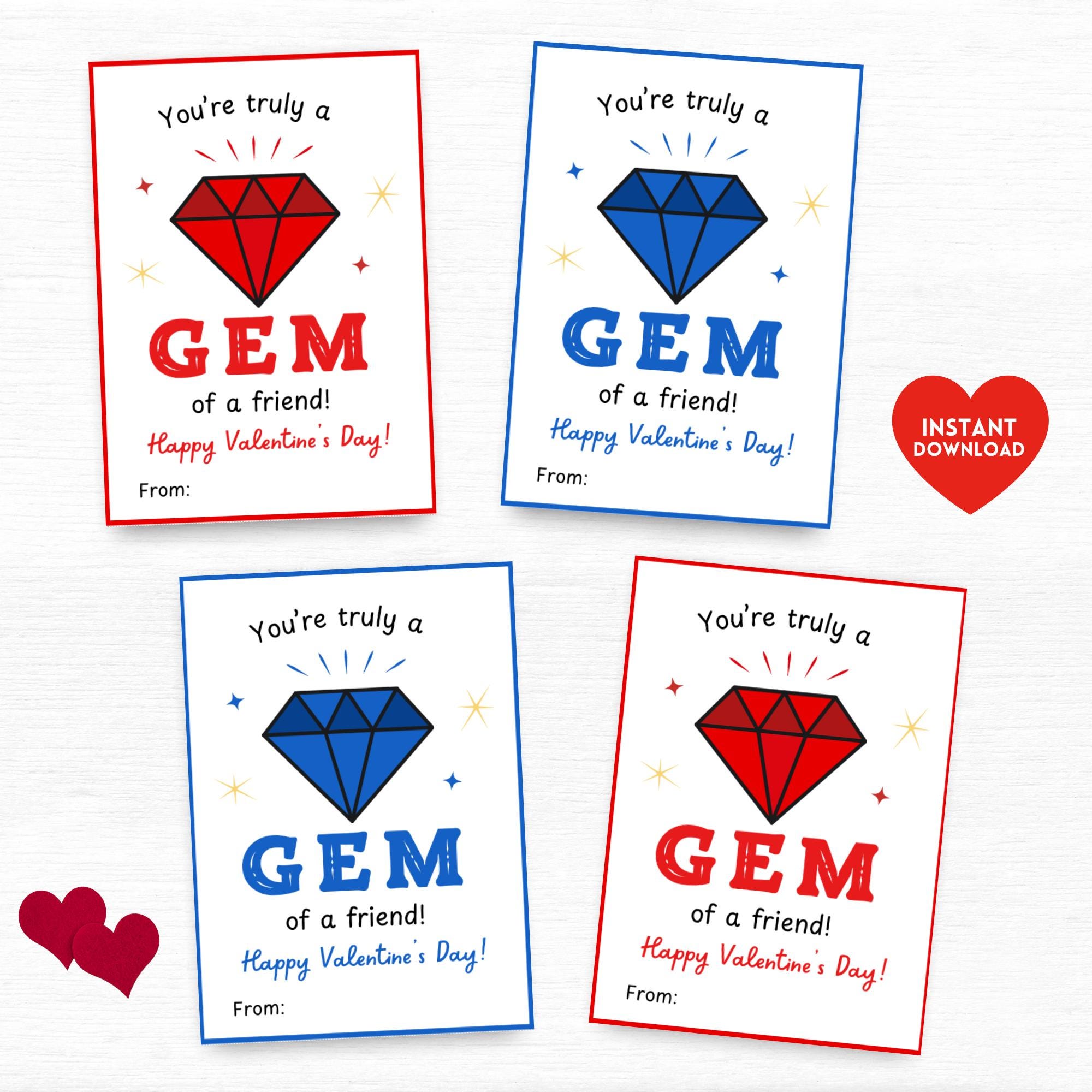 You Are A Gem Valentine Cards, Valentine Classroom Card Exchange ...