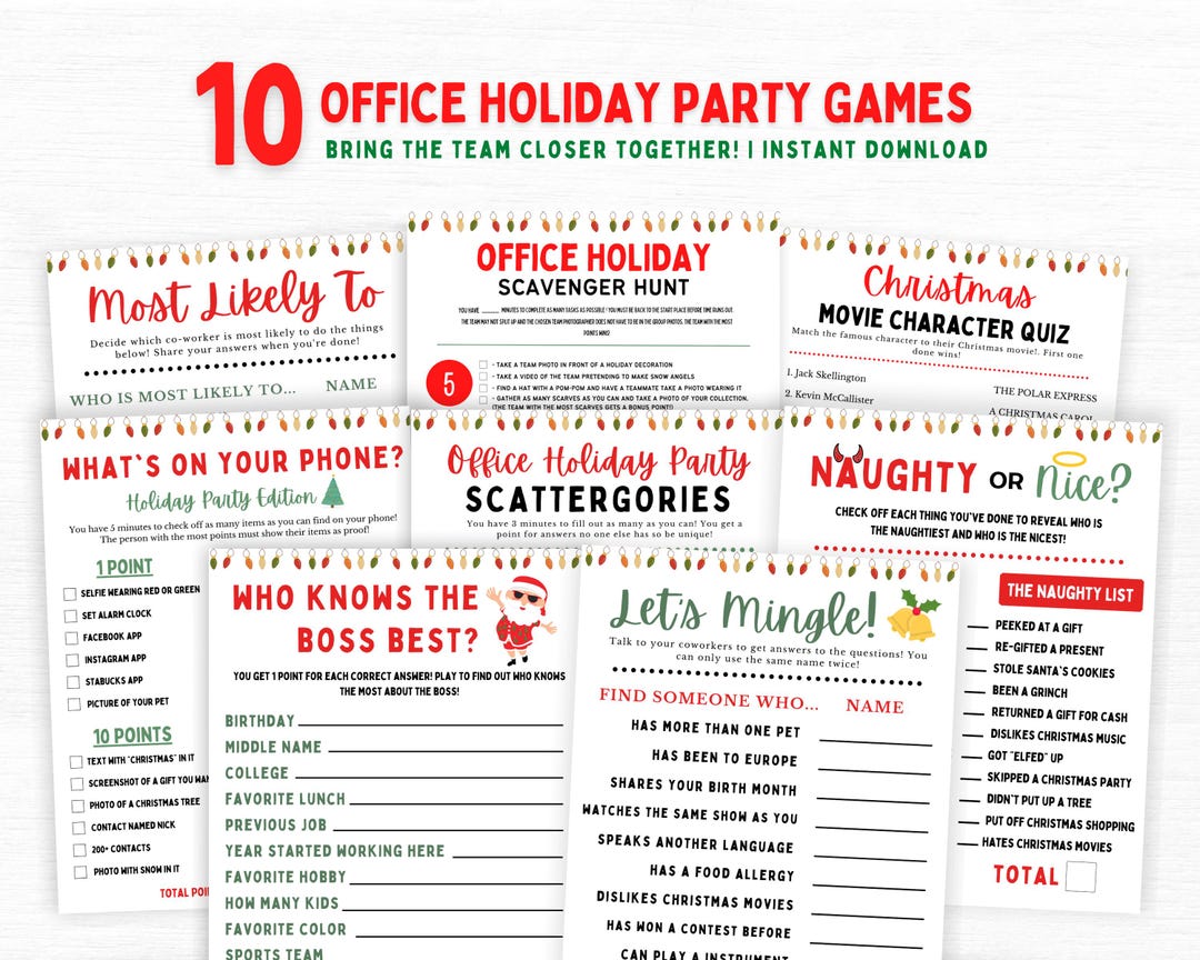 Office Holiday Party Games, Office Christmas Party Games, Office ...