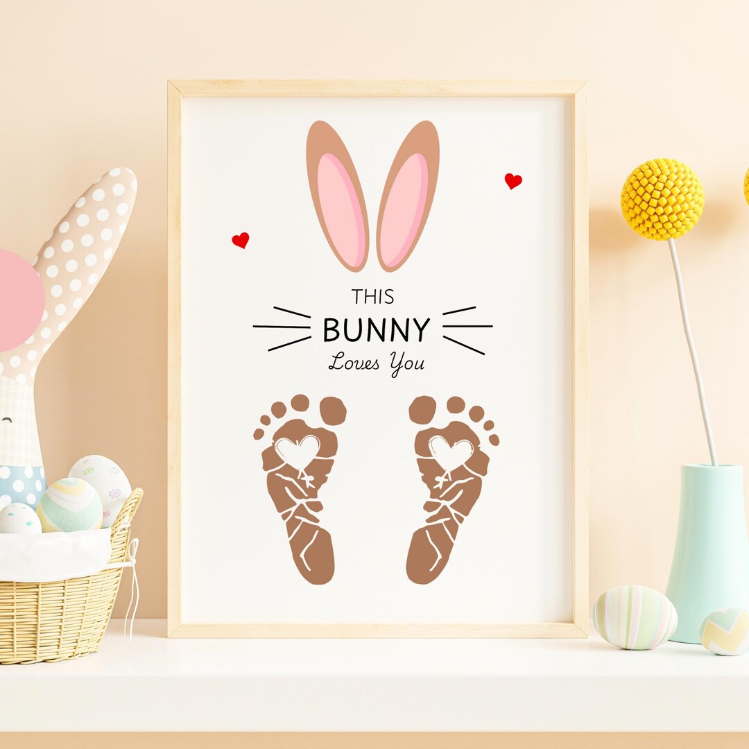 Easter Bunny Footprint Craft, Easter Toddler Keepsake Craft, Easter ...