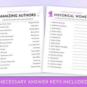 Women's History Month Games, International Women's Day Games, Women's ...