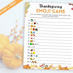 Thanksgiving Game Printable, Thanksgiving Emoji Game, Thanksgiving Game ...