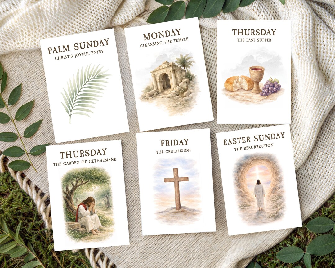 Easter Holy Week Story Cards, Easter Study Cards, Christian Easter ...