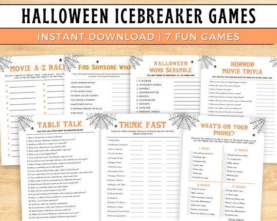 Halloween Icebreaker Games Halloween Icebreaker Activities - Etsy