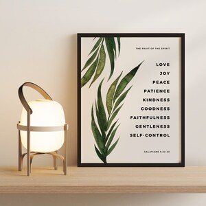 Fruit of the Spirit Poster - Watercolor Palm Branches, Ideal Gift for ...