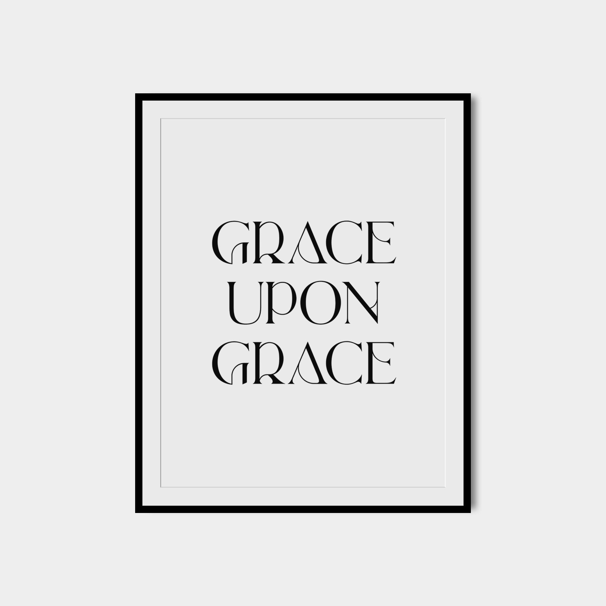Vintage 'grace Upon Grace' Bible Poster Minimal Christian Home Decor ...