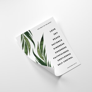 Fruit of the Spirit Poster - Watercolor Palm Branches, Ideal Gift for ...
