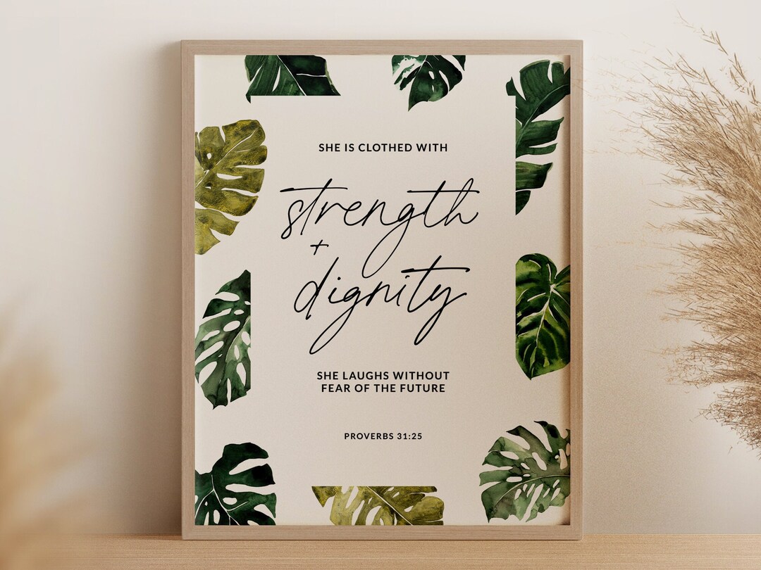 Tropical Boho Proverbs 31 Poster - Perfect Bible Verse Gift for Wife ...