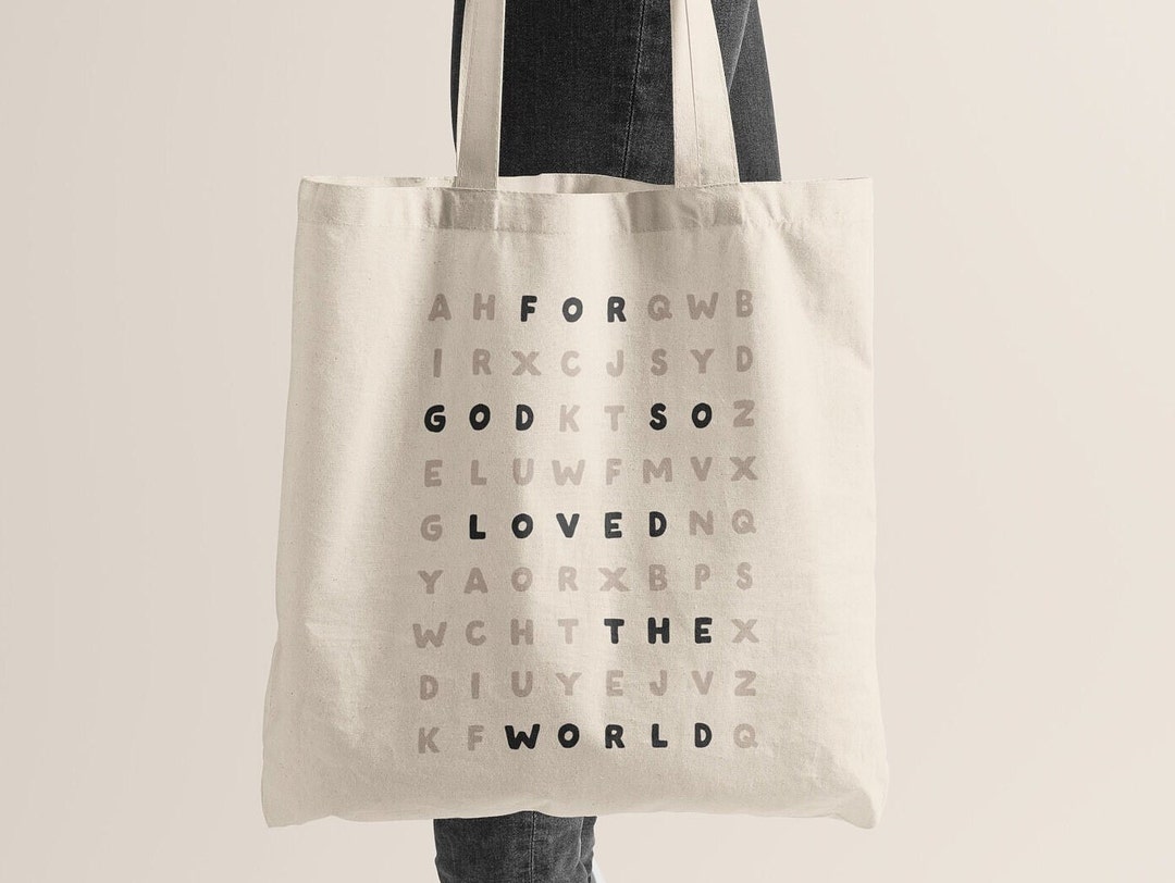 Christian Canvas Tote Bag for Church, Sunday School, and Religious ...