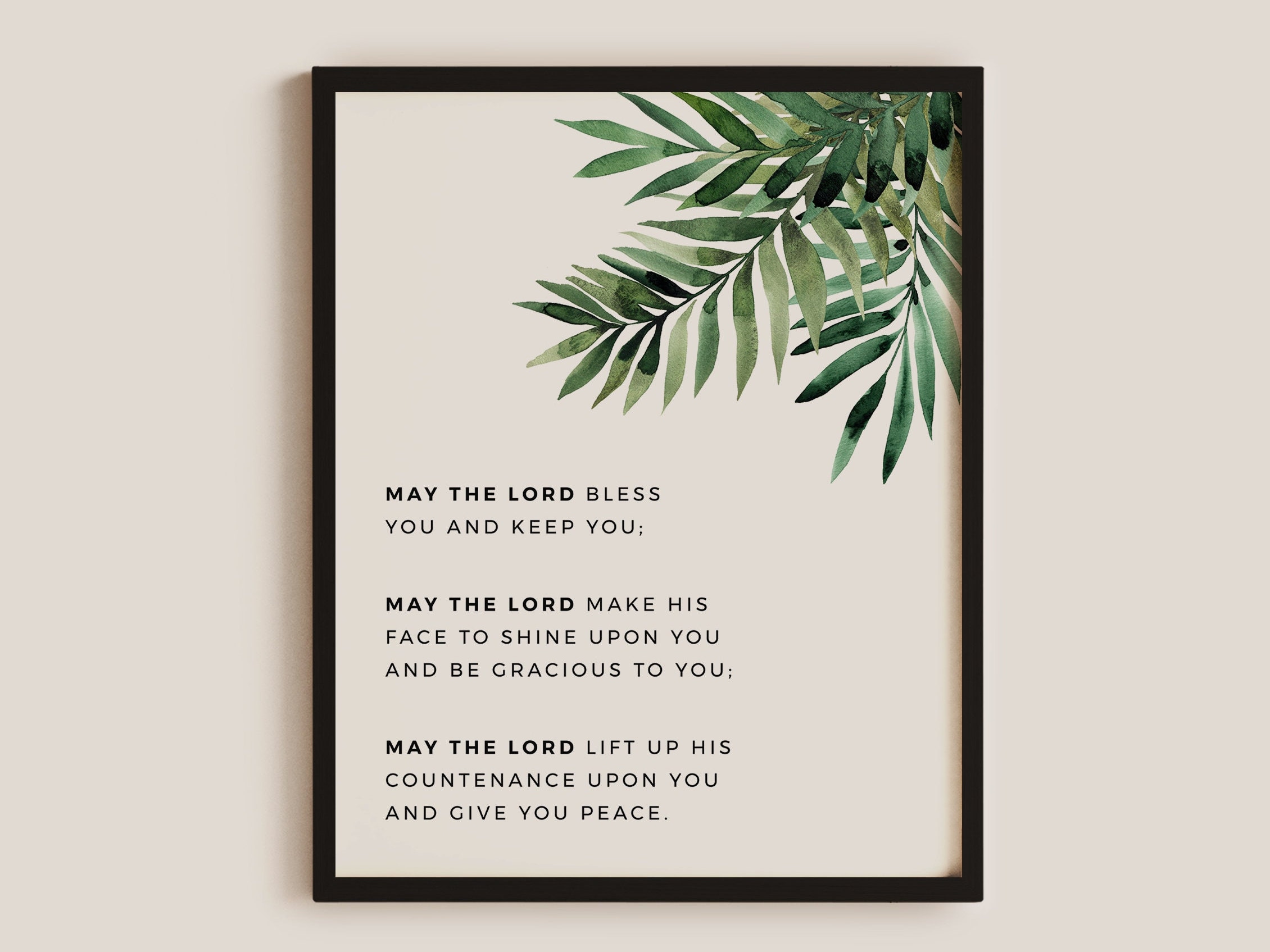 The Benediction May the Lord Bless You and Keep You, Minimal Bible ...