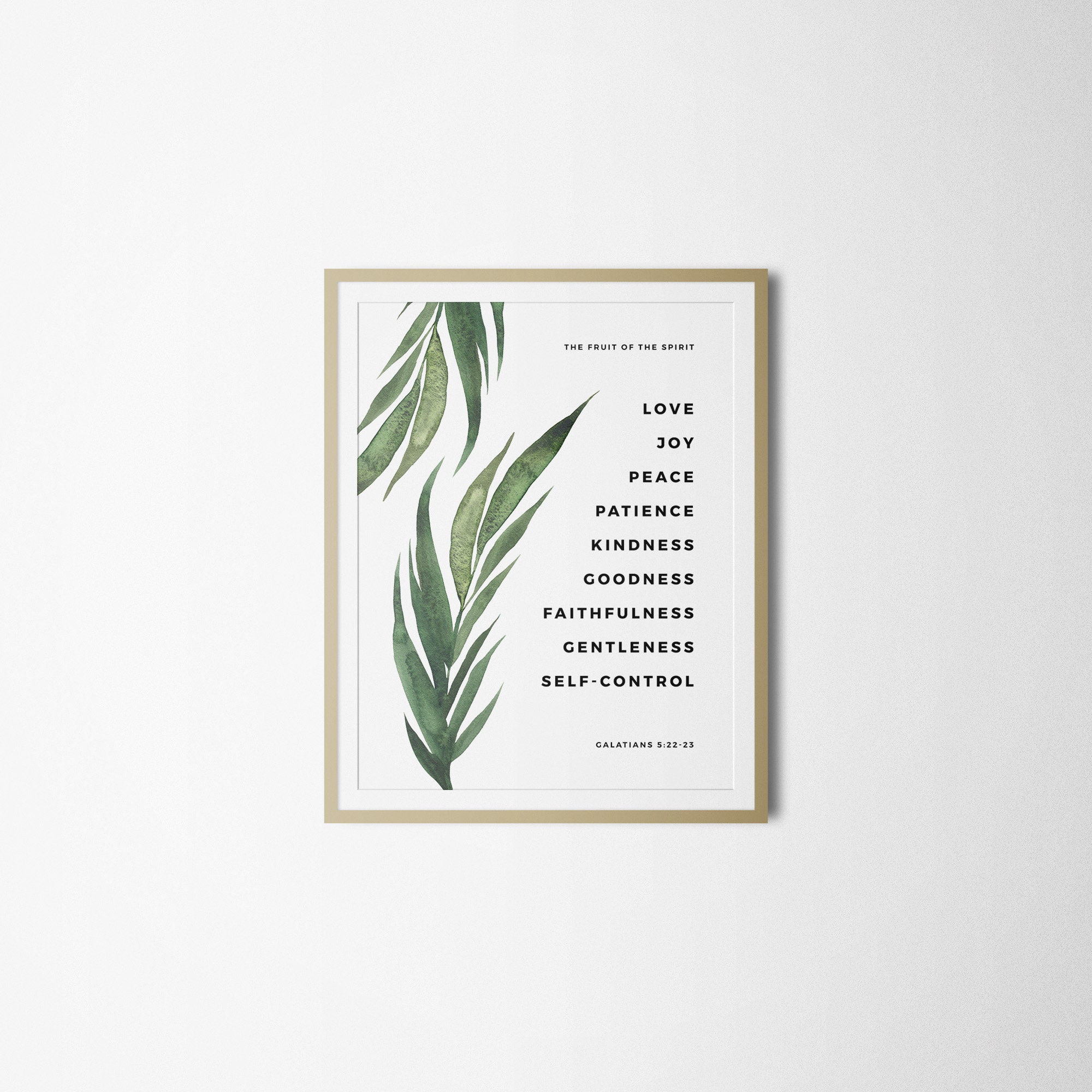 Fruit of the Spirit Poster Watercolor Palm Branches, Ideal Gift for ...