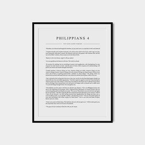 Bible Page Poster - Entire Chapter of Philippians 4 (NKJV) Christian ...