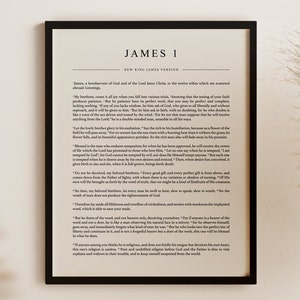 Bible Page Poster - Entire Chapter of James 1 (NKJV) Christian Bible ...