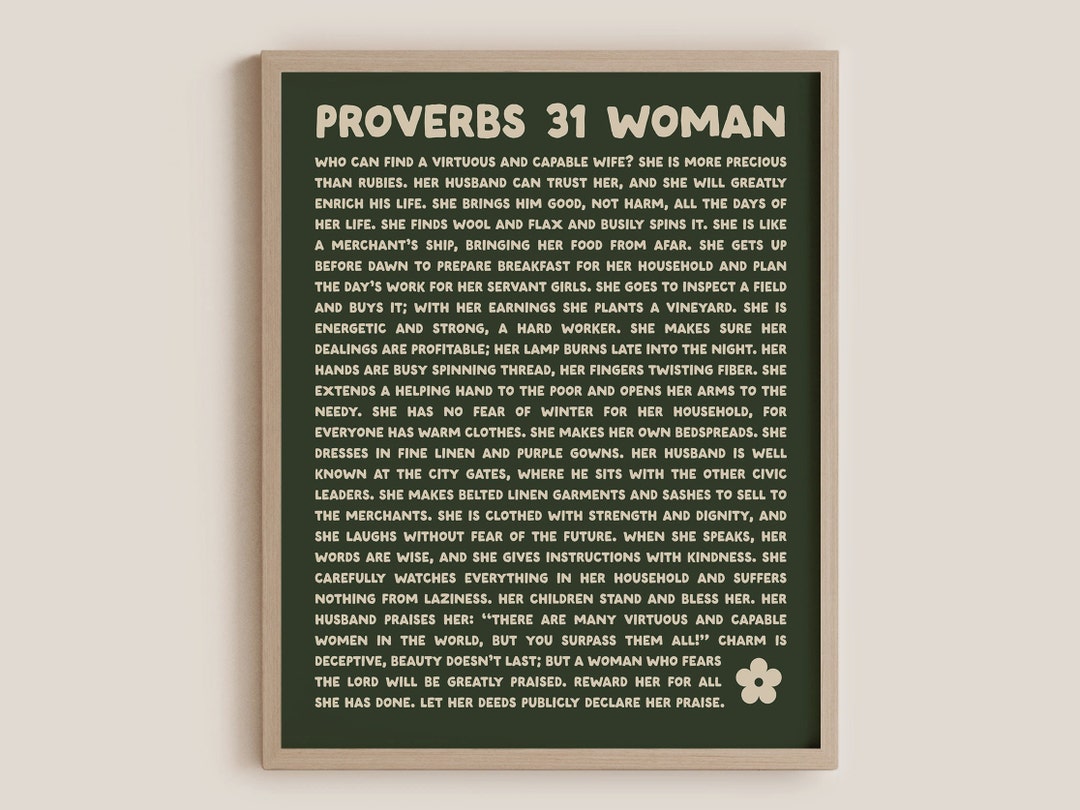 Gift for Christian Women - Proverbs 31 Bible Passage Print, Perfect for ...