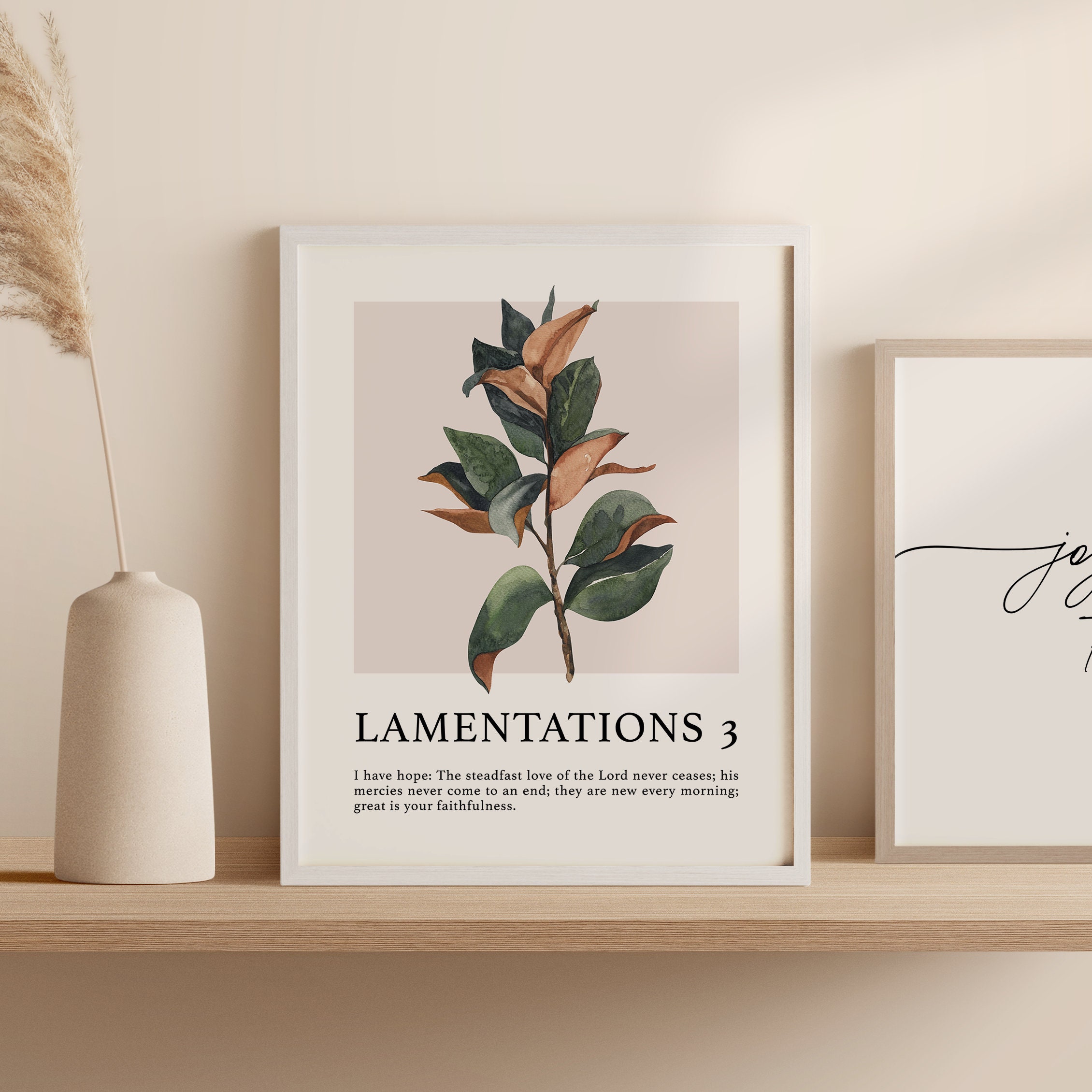 His Love Never Ceases, Bible Verse Poster, Christian Wall Art Great is ...