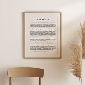 Bible Page Poster - Entire Chapter of Romans 12 (NIV) Christian Bible ...