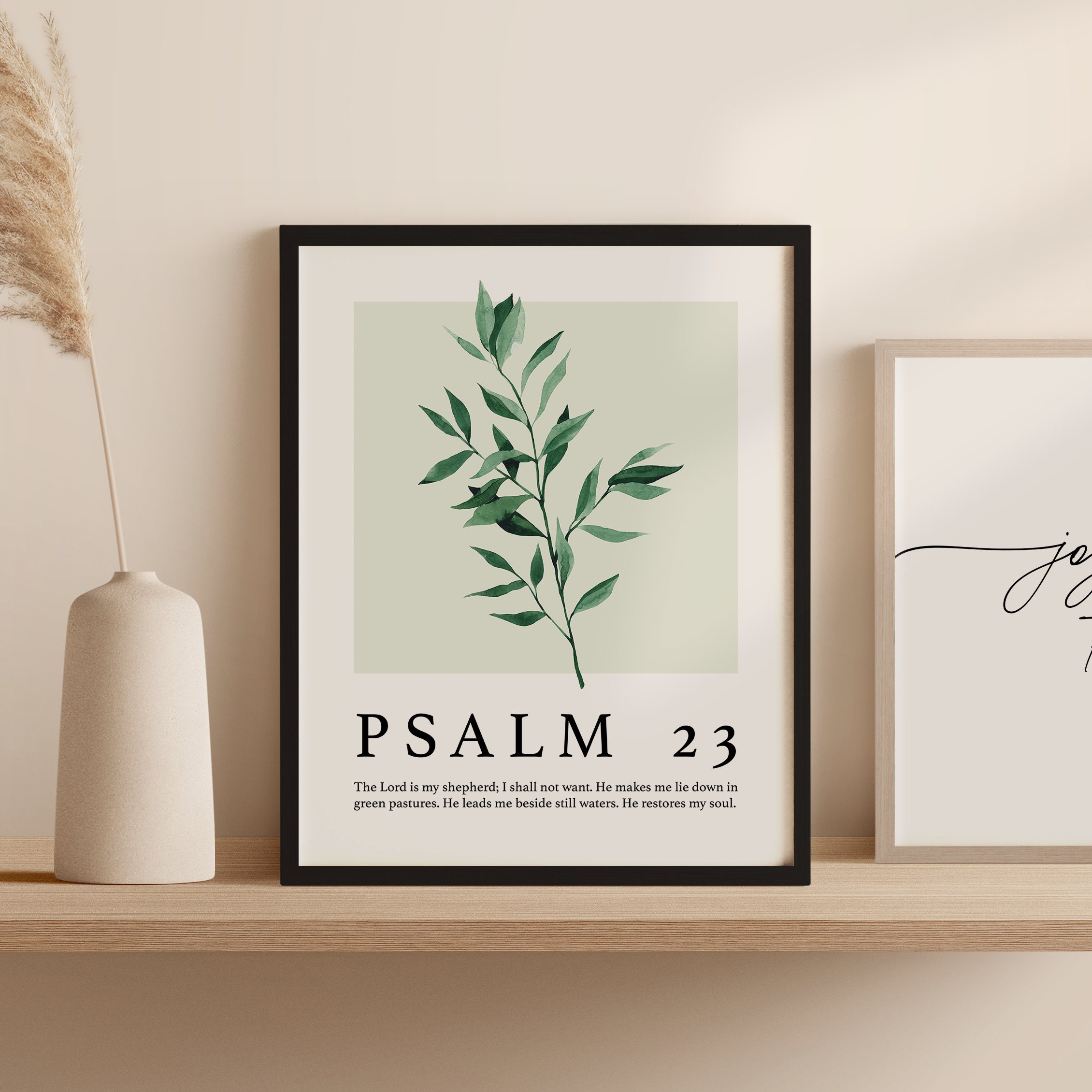 The Lord is My Shepherd, Psalm 23 Christian Wall Art, Italian Ruscus ...