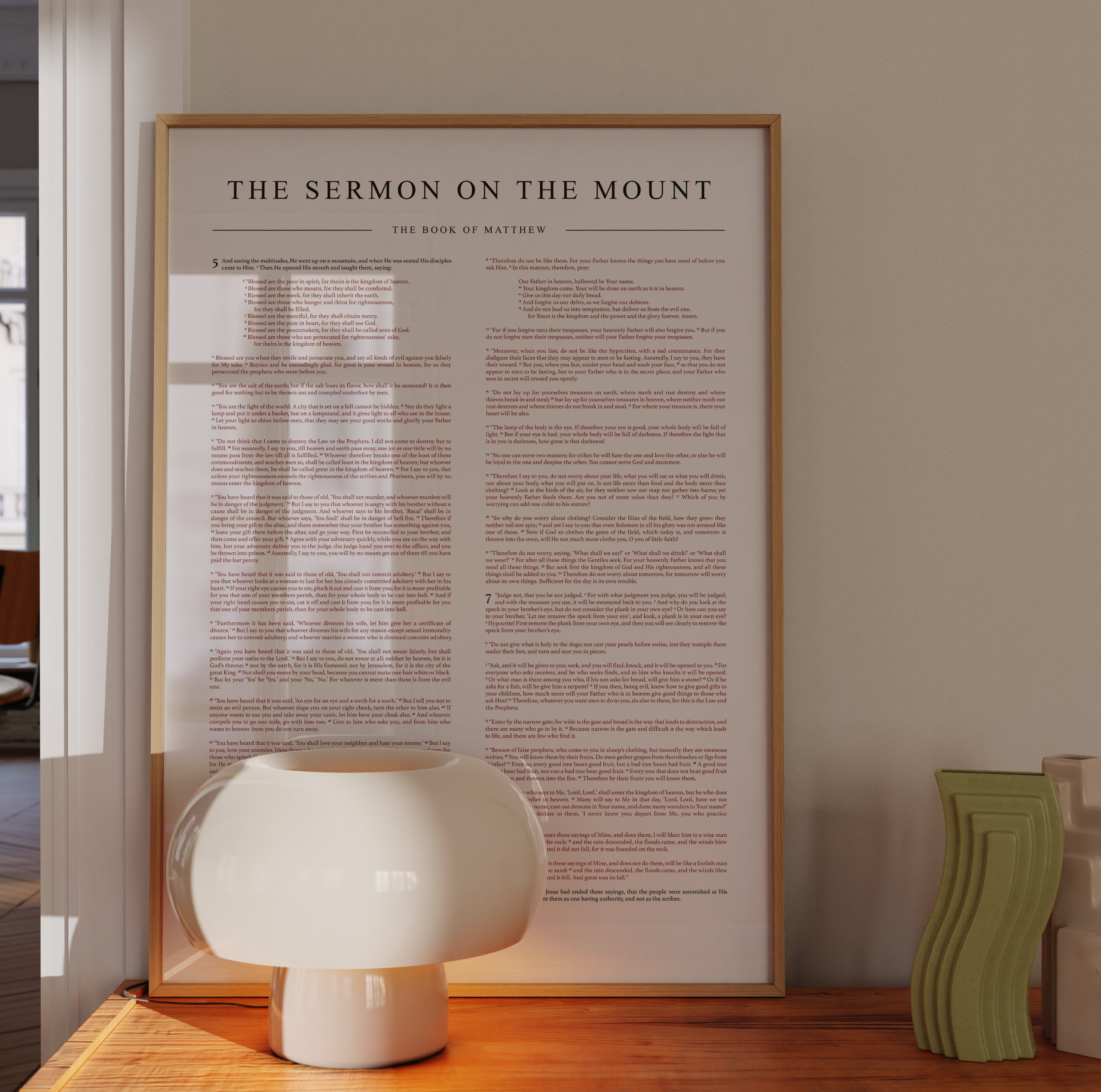 Bible Page Poster Sermon on the Mount, Matthew 5, 6, 7 NKJV Christian ...