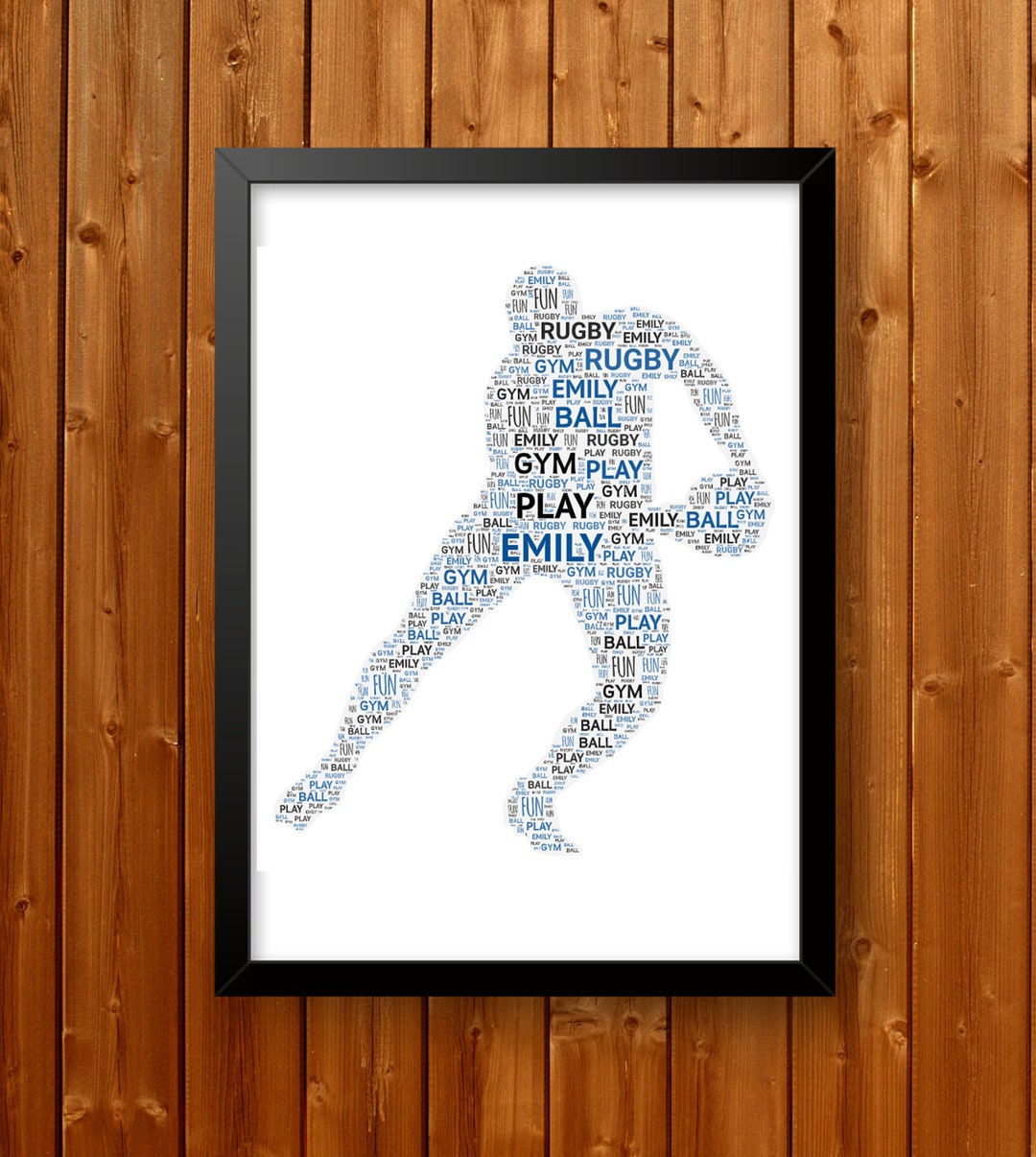 Personalised Rugby Player Gifts Word Art Wall Print - Ball Sport Gifts ...