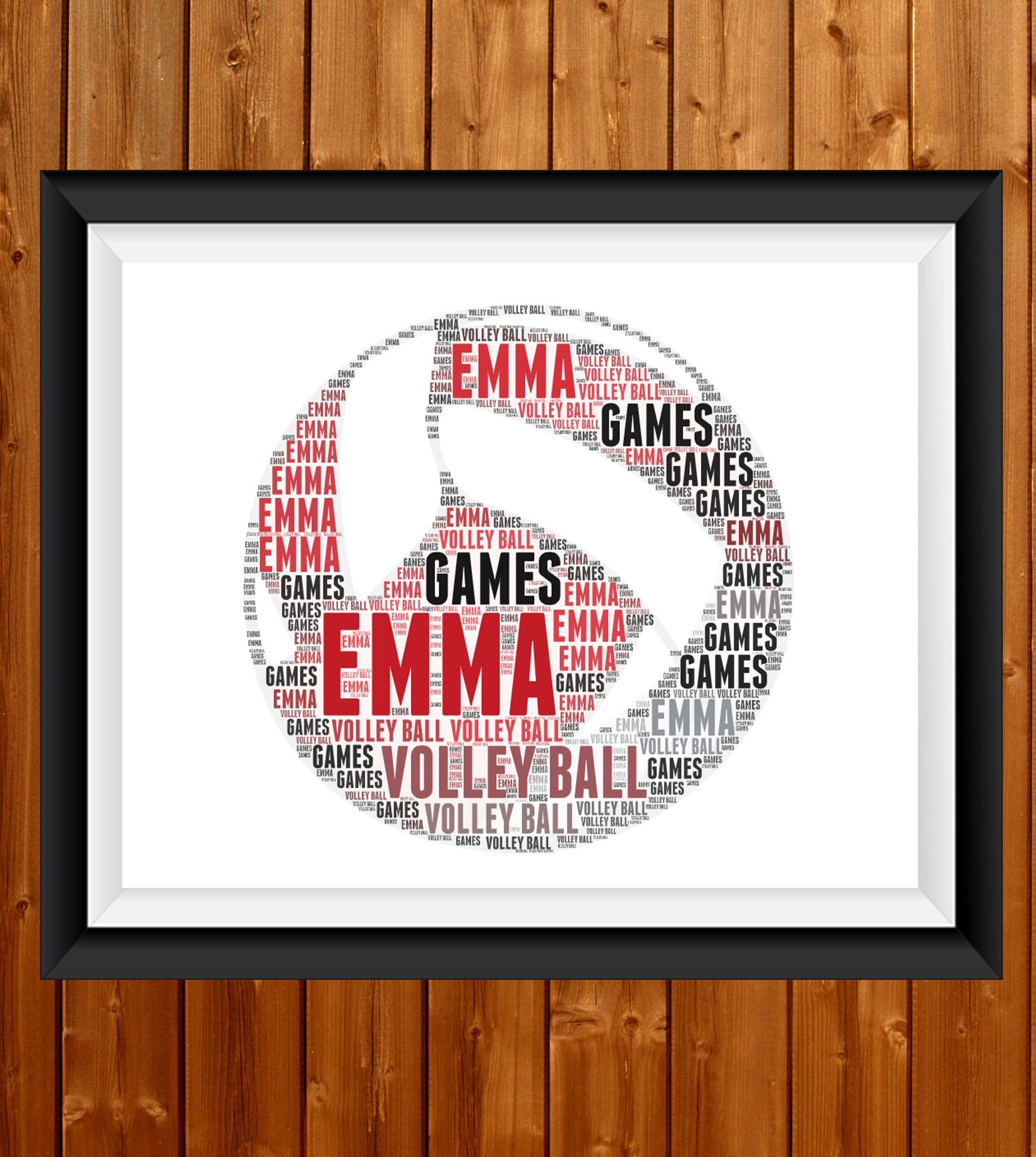 Personalised Volleyball Word Art PRINTABLE Gift for - Etsy